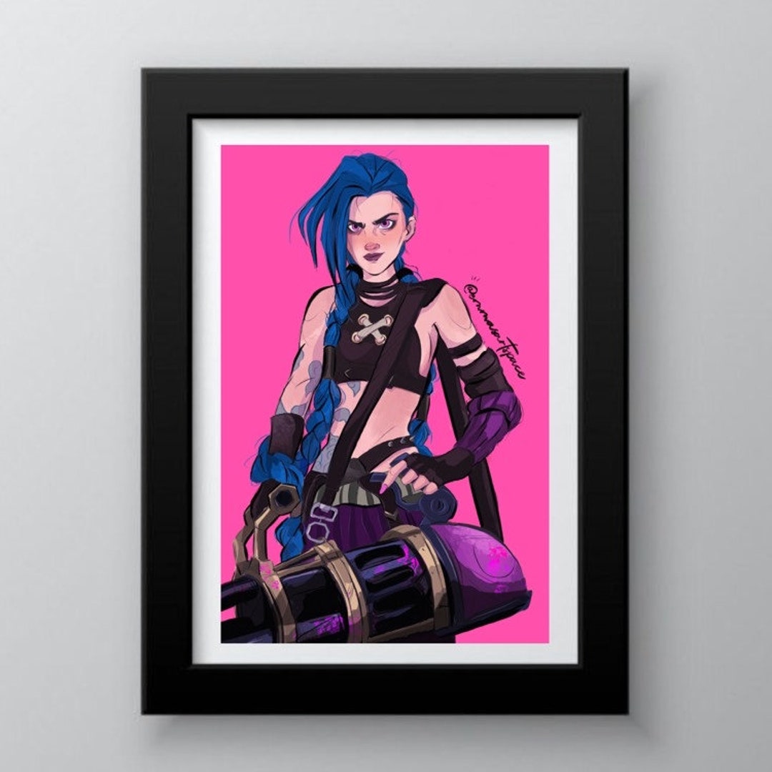 Jinx and Minigun Art Print Arcane Fan Art Digital Art - Etsy