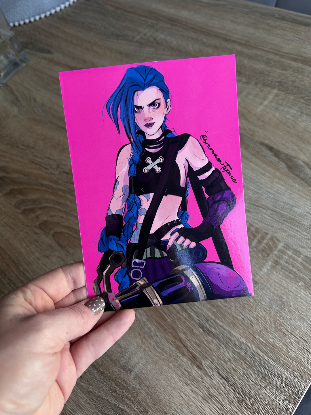 Jinx and Minigun Art Print Arcane Fan Art Digital Art Jinx Arcane Art ...