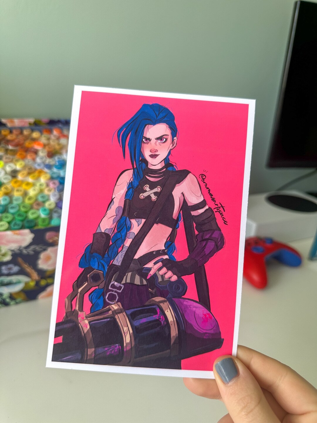 Jinx and Minigun Art Print Arcane Fan Art Digital Art - Etsy