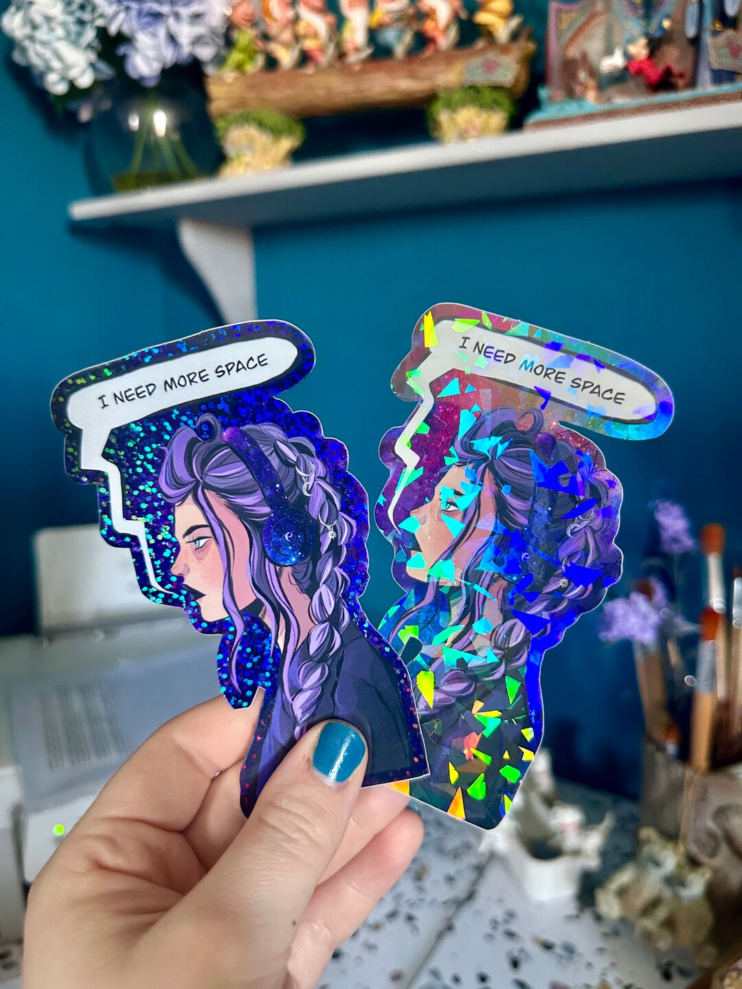 Cracked Glass Holographic Sticker More Space - Etsy