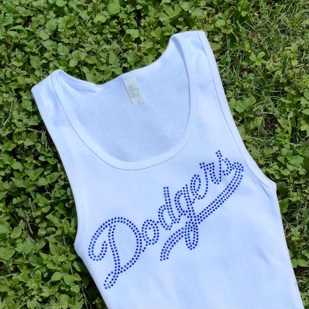 Dodgers Rhinestone Cropped Tank - Etsy