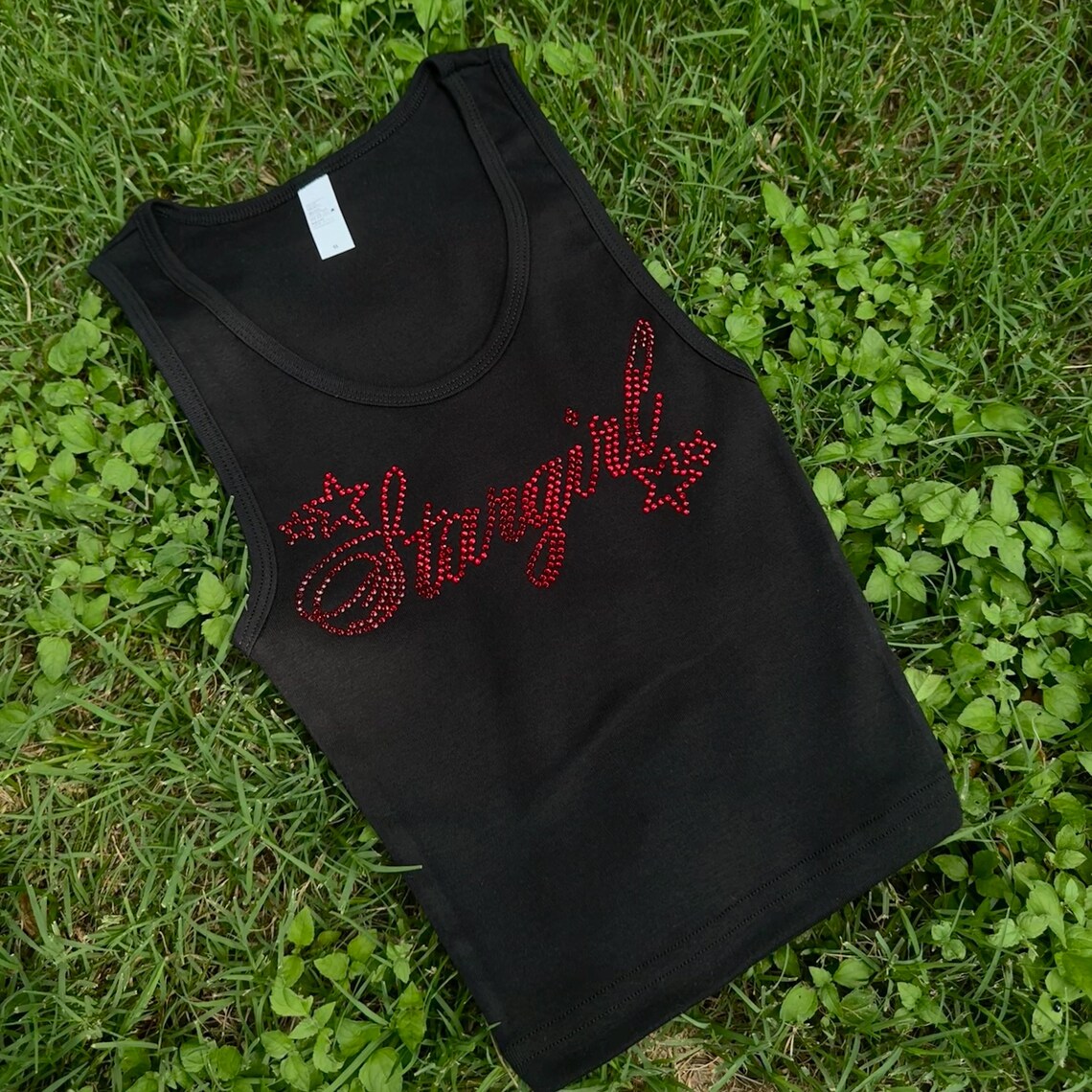 Stargirl Inspired Rhinestone Cropped Tank Petite (runs Small) - Etsy