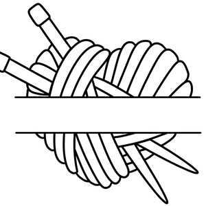 Knitting Svg Name Yarn Vector Name Tag Digital Knitting Monogram ...