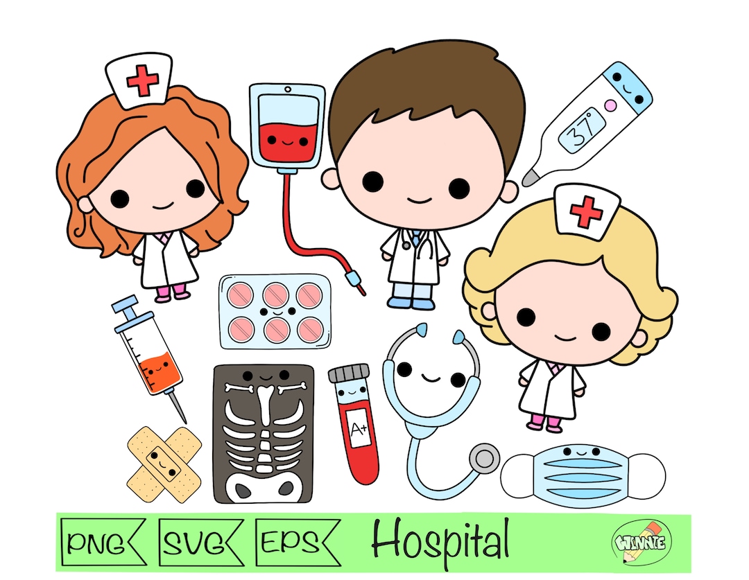 Kawaii Hospital Png Clipart Svg Cute Hospital Nurse Svg Doctor - Etsy
