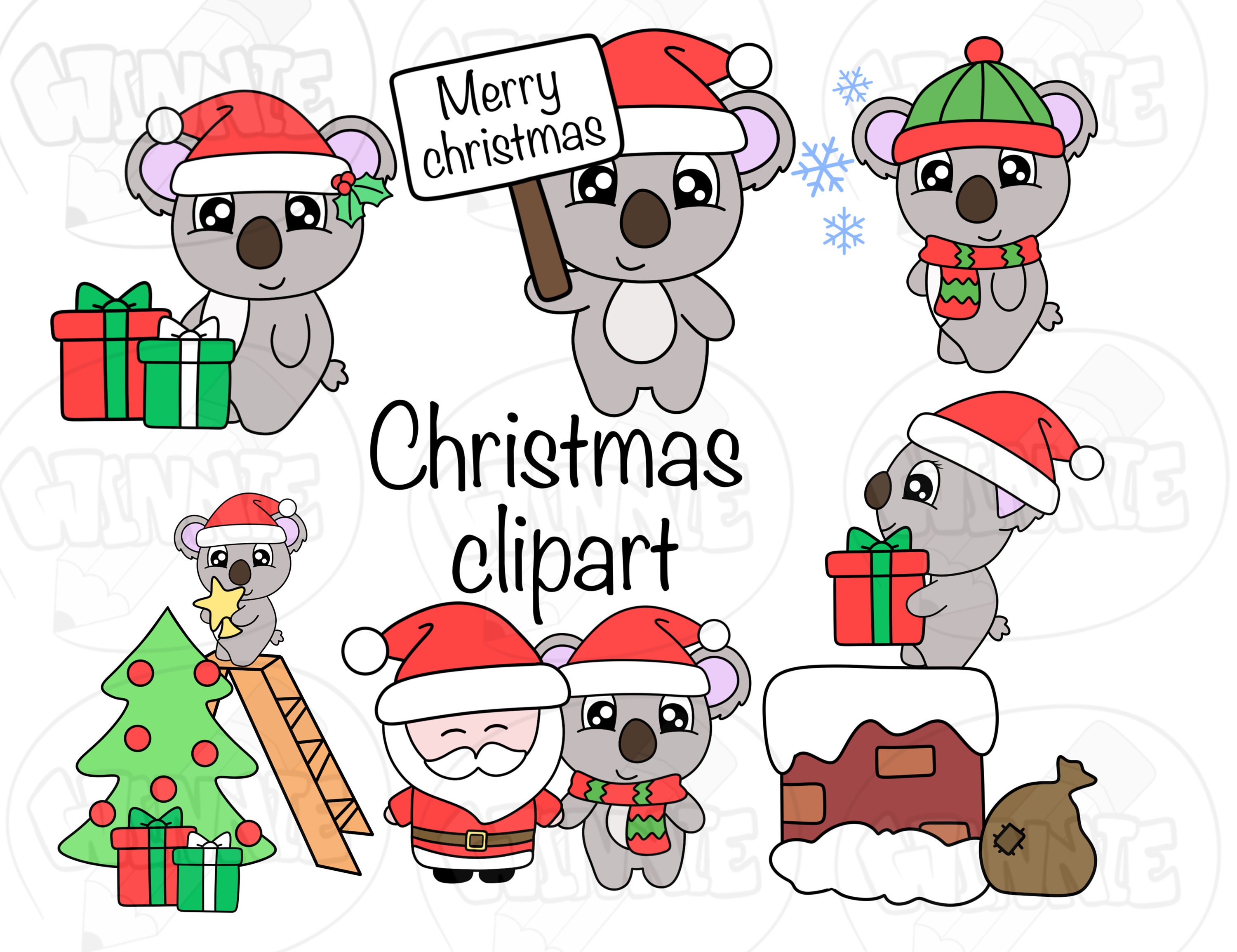 Christmas Koala Clipart