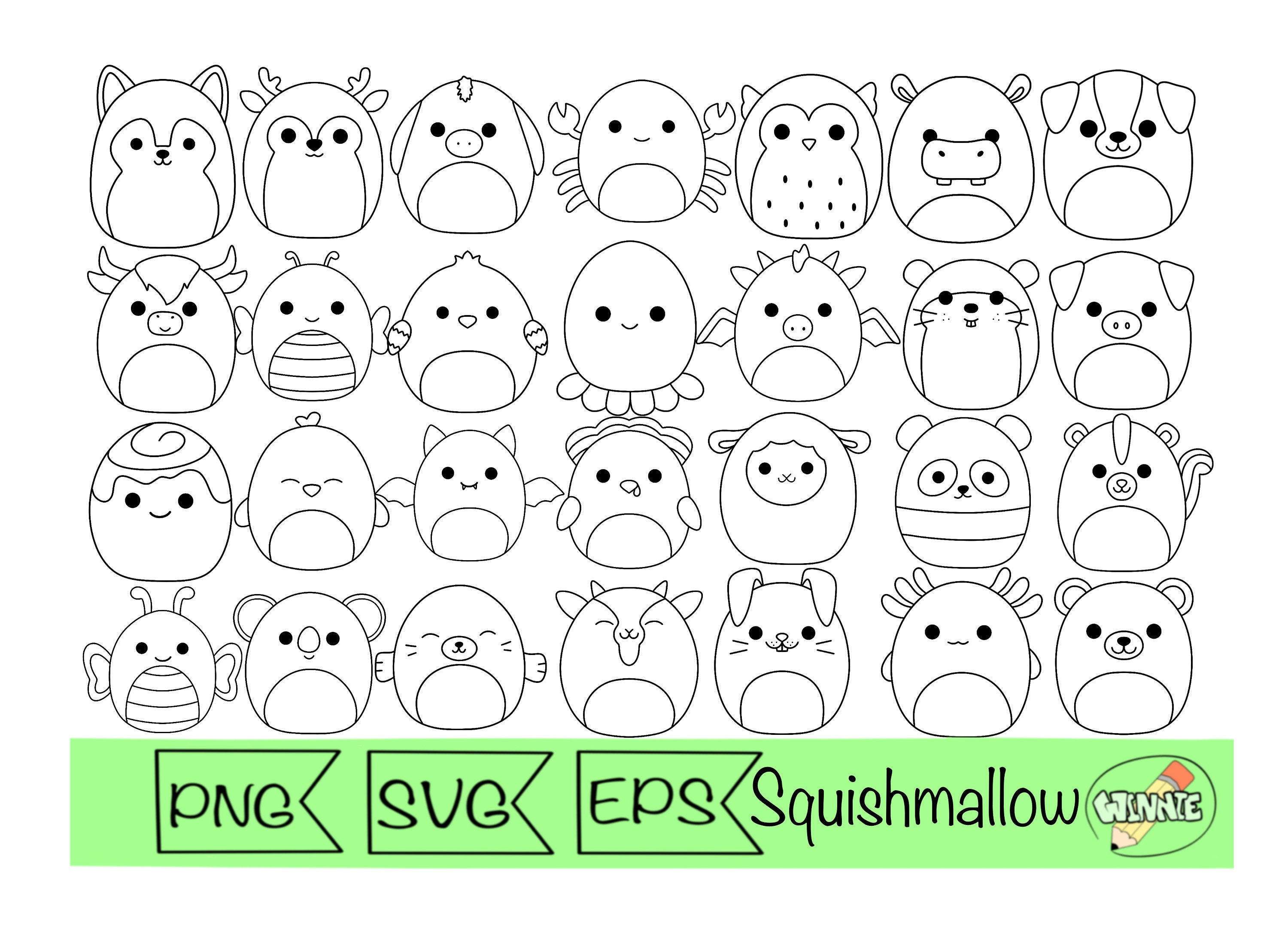 Squishmallow Svg Outline Cut File Laser Squishy Clipart - Etsy Australia