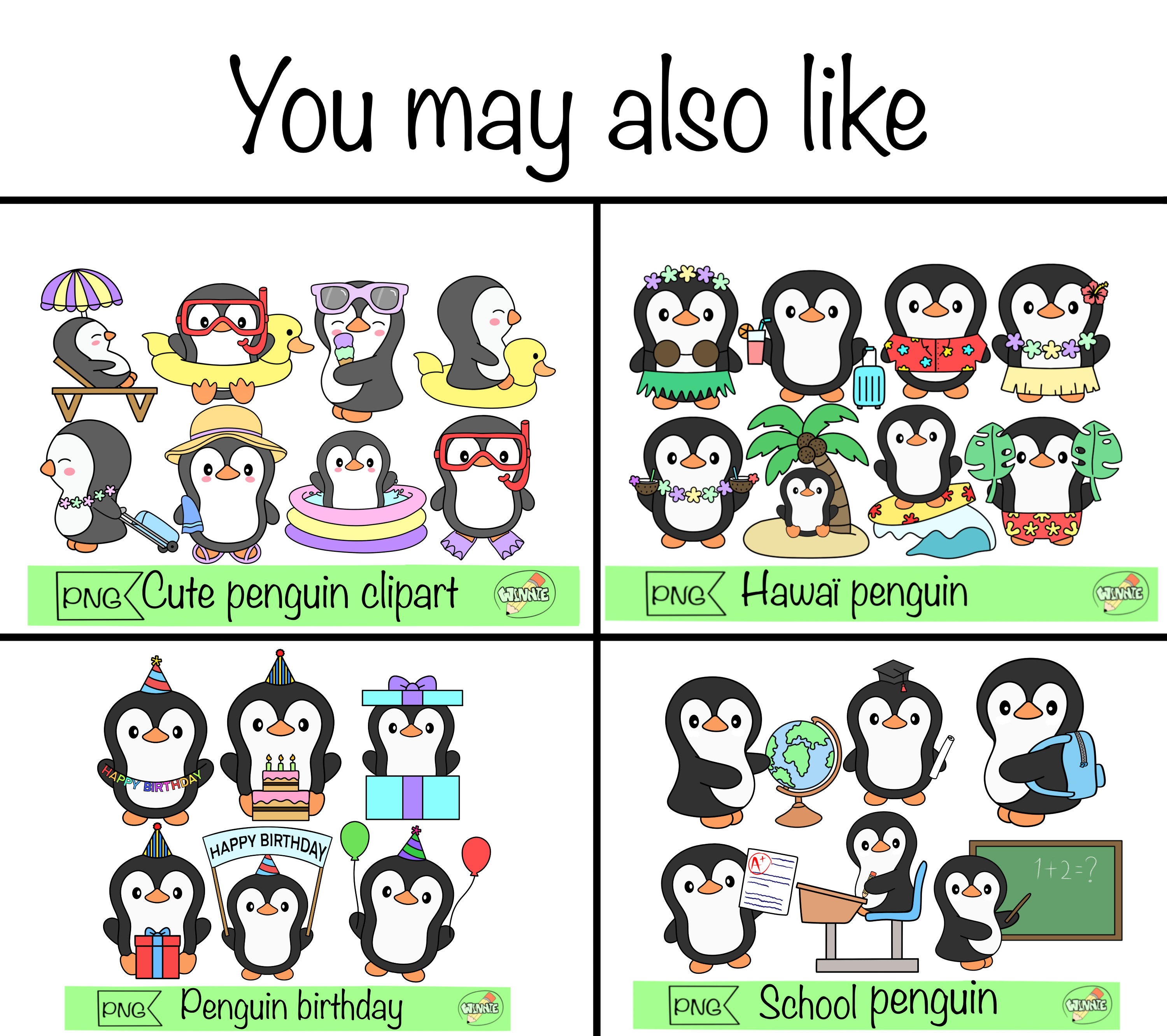 Penguin Clipart School Penguin Graduation Png Digital Stickers Penguin ...