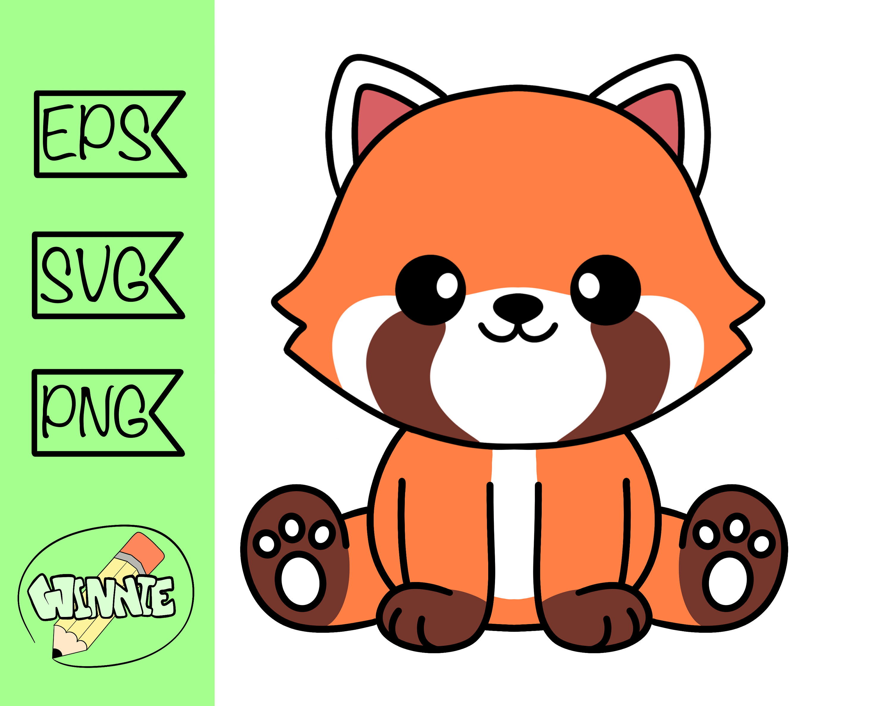 Rode Panda Cartoon