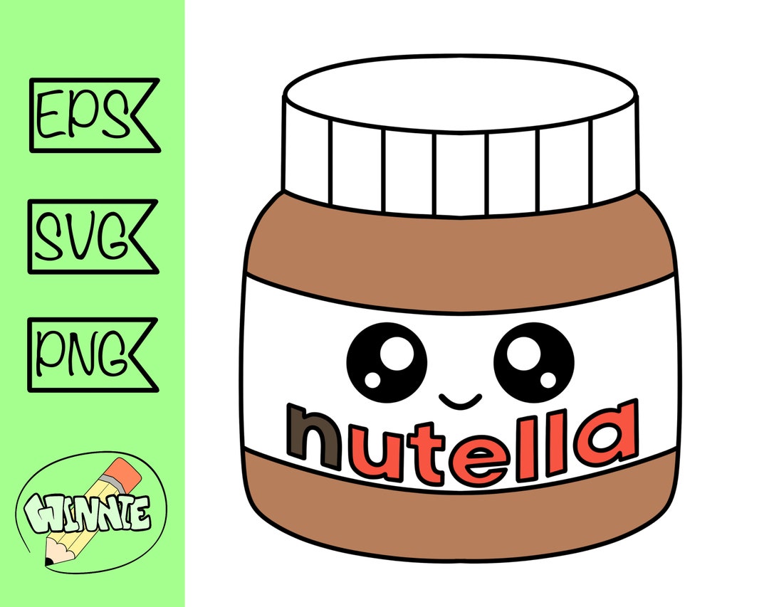 Nutella Svg Choco Pasta Clipart Kawaii Food Svg Nutella Png Cricut Cut ...
