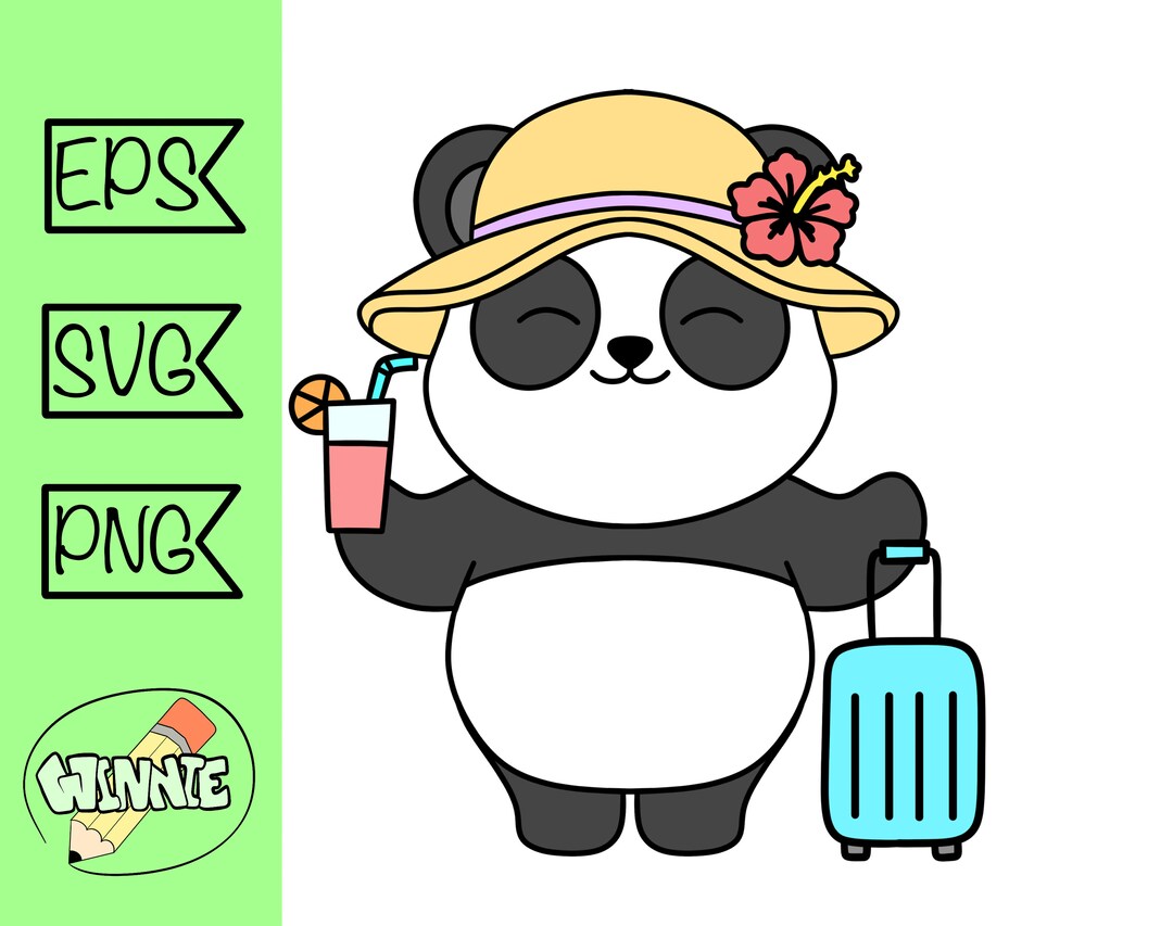 Pand Svg Vacation Summer Panda Svg Cricut Tropical Holiday Clipart ...