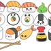 Sushi Clipart Kawaii Sushi Clip Art Digital Stickers Sushi Japanese ...