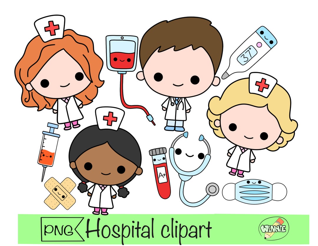 Cute Hospital Clipart Kawaii Hospital Svg Nurse Doktor Health - Etsy