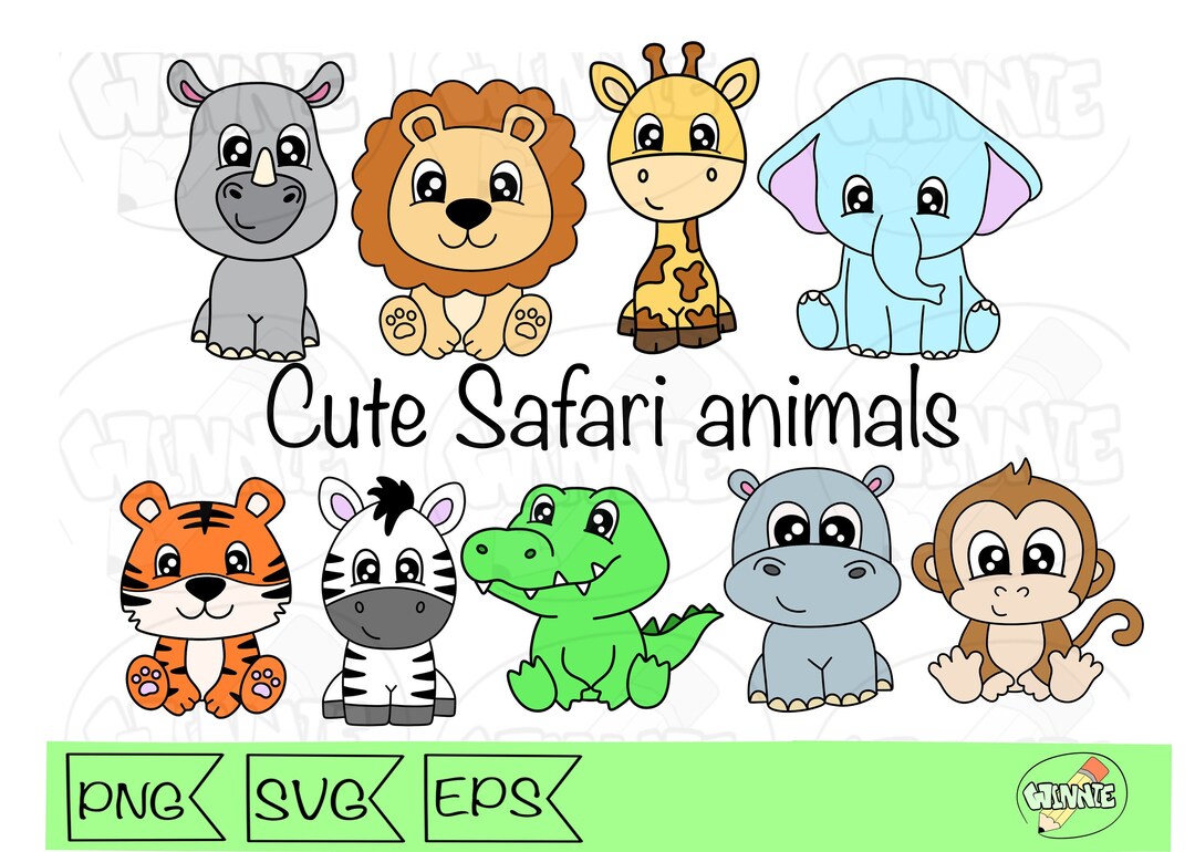 Safari Animal Svg Jungle Animal Clipart Svg Cut File Digital - Etsy