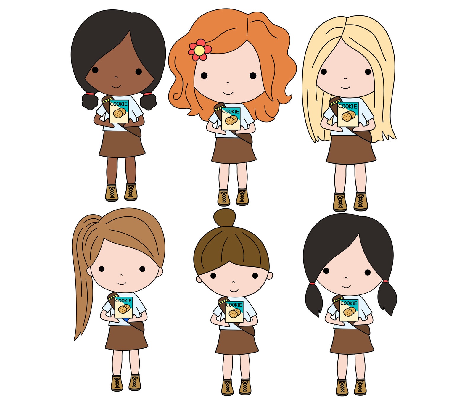 Girl Scout Clipart Brownie Girl Scout Clip Art Camping Trip Girl ...