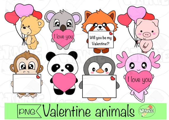 Valentine Cartoon Animals
