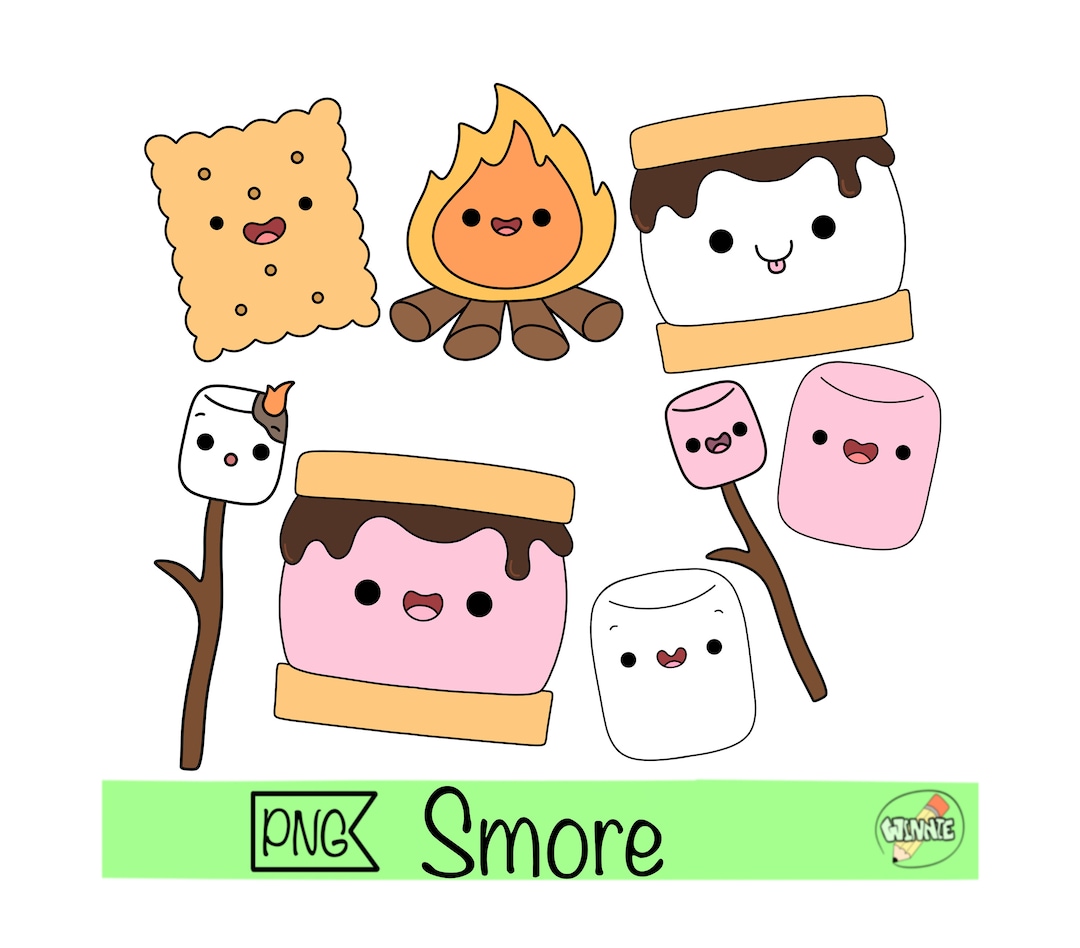 Smore Clipart Kawaii Food Marshmallow Kawaii Smore Chocolate Campfire ...