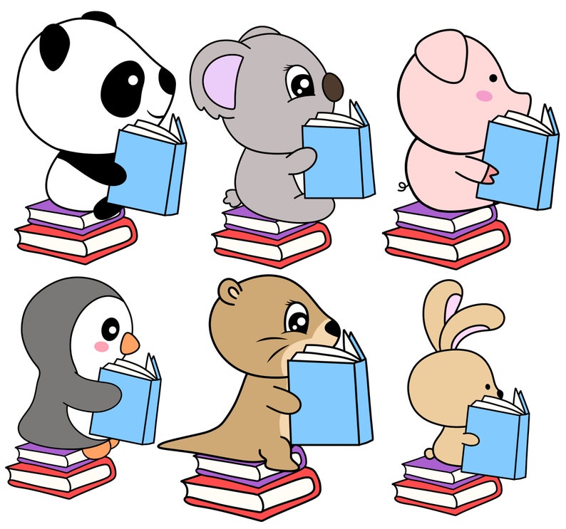 Animal Reading Clipart Animal Reading Book Clip Art Book Png Animal ...