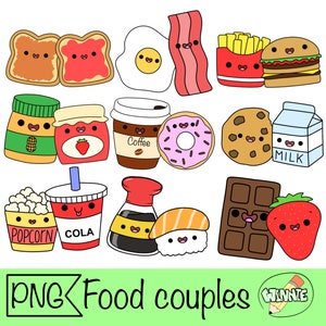 Kawaii Valentine Food Clipart Kawaii Food Couple Png Sticker Perfect ...