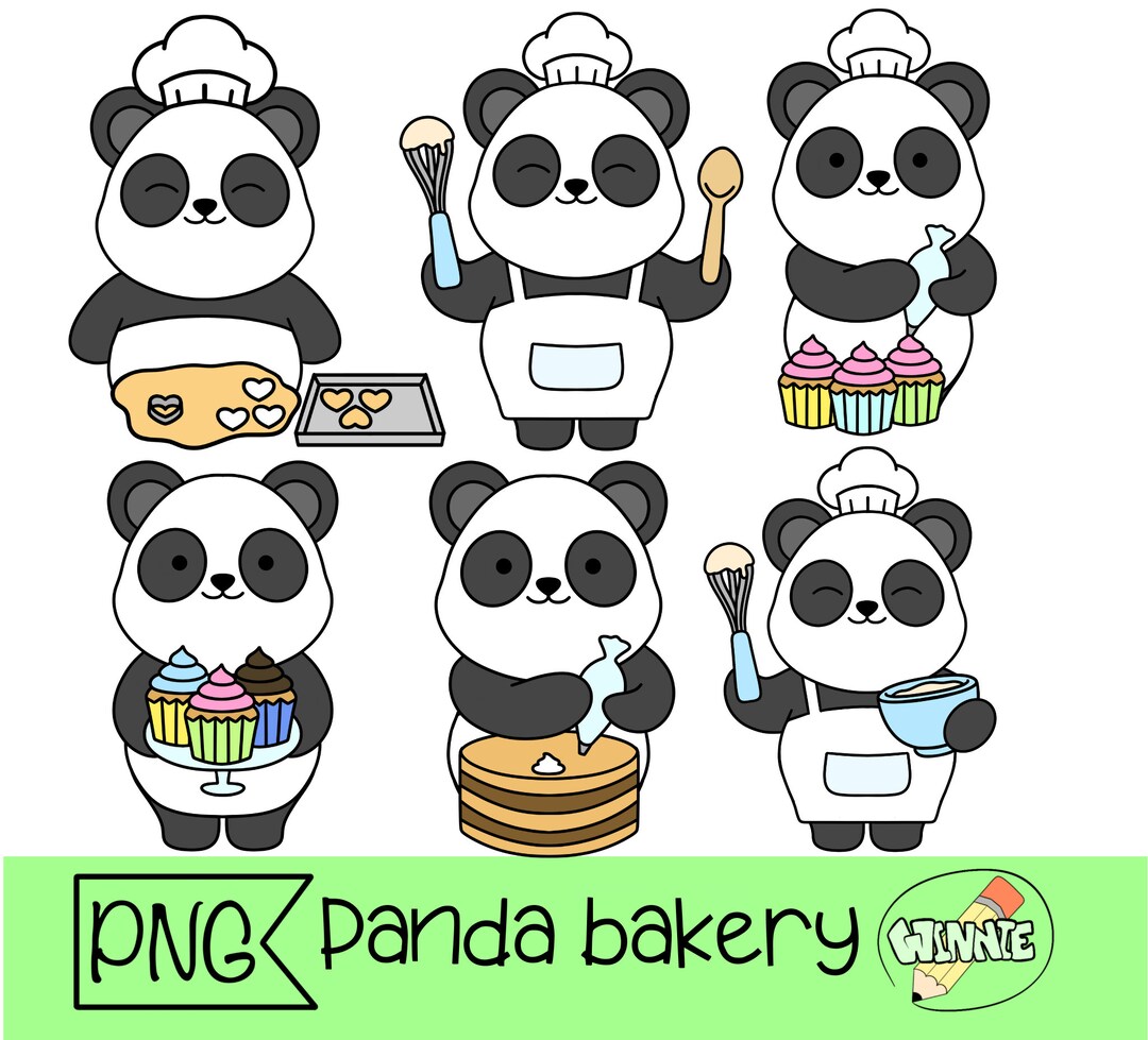 Cute Bakery Clipart Panda Bakery Kawaii Cooking Bake Clip Art Panda ...