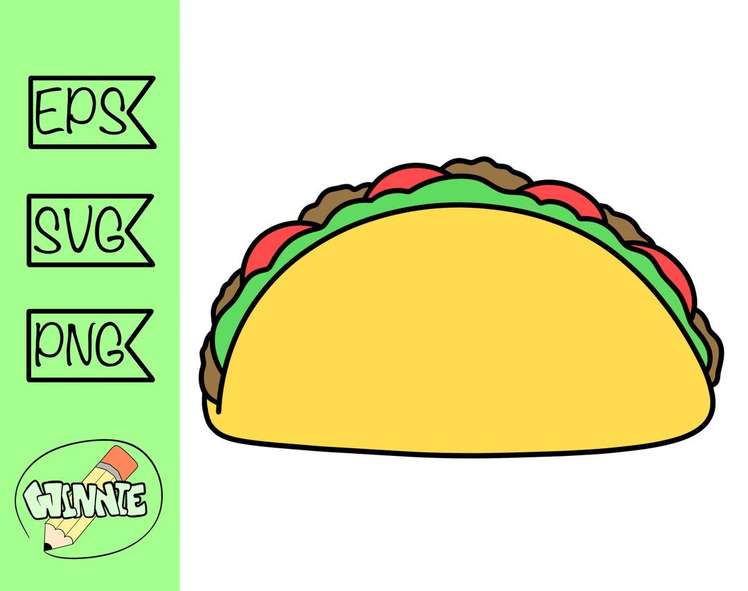 Taco Svg Mexican Taco Png Kawaii Food Svg Taco Cut File for Cricut ...