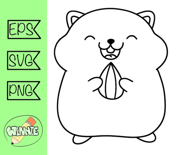 Hamster Svg Clipart Cute Hamster Cut File Laser Animal Kawaii - Etsy