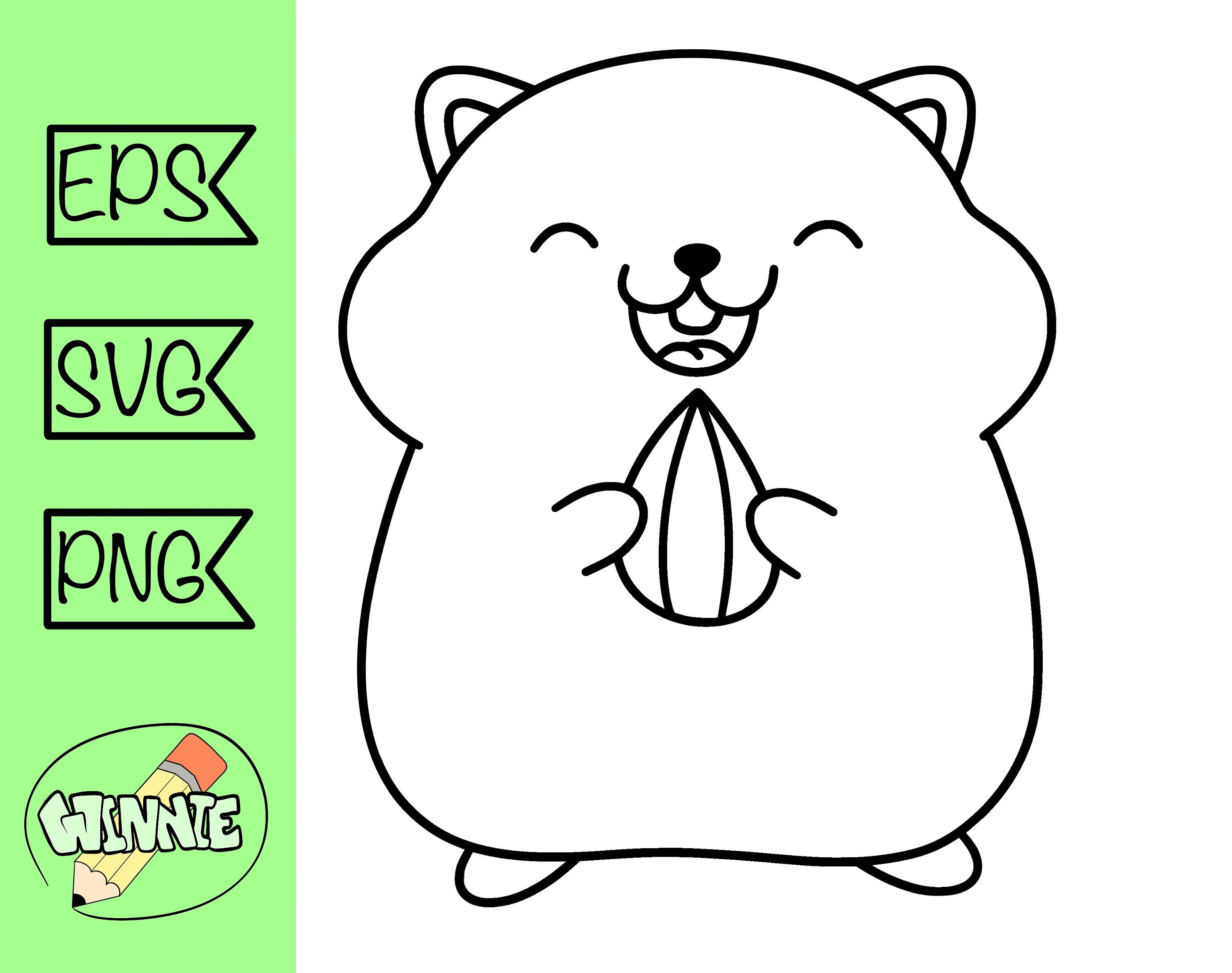 Hamster Svg Clipart Cute Hamster Cut File Laser Animal Kawaii - Etsy