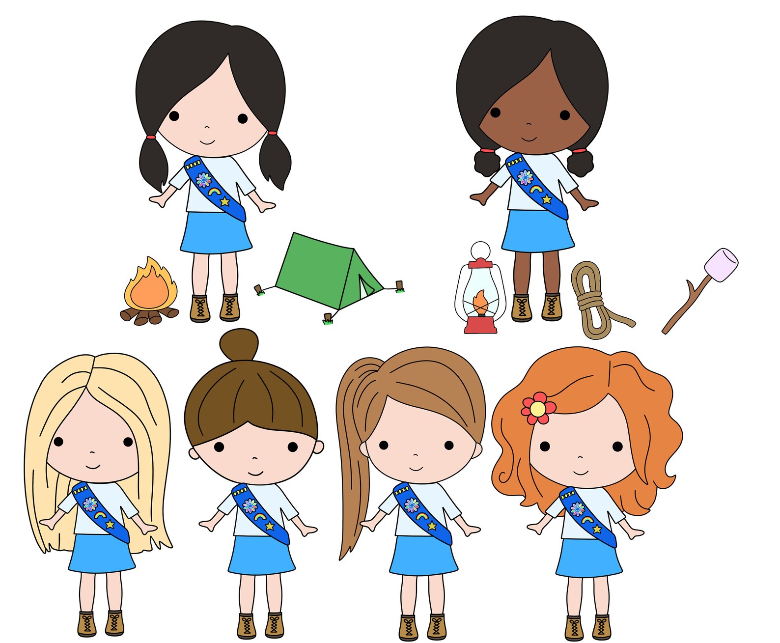 Girl Scout Clipart Girl Scouting Clip Art Printable Daisy Troop Sticker ...