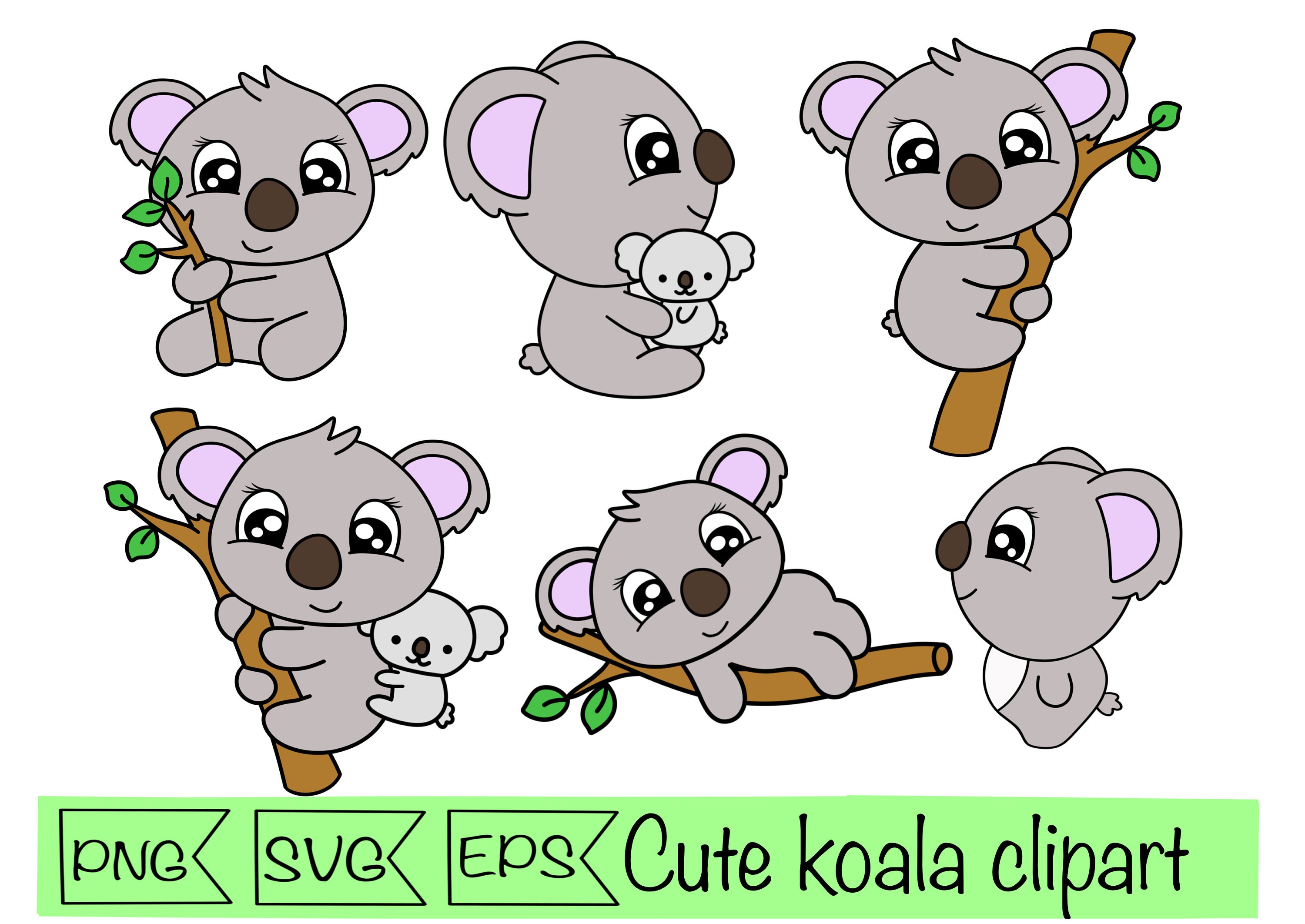 Koala Svg Clipart Cute Vector Koala Svg Cut File Digital - Etsy Australia