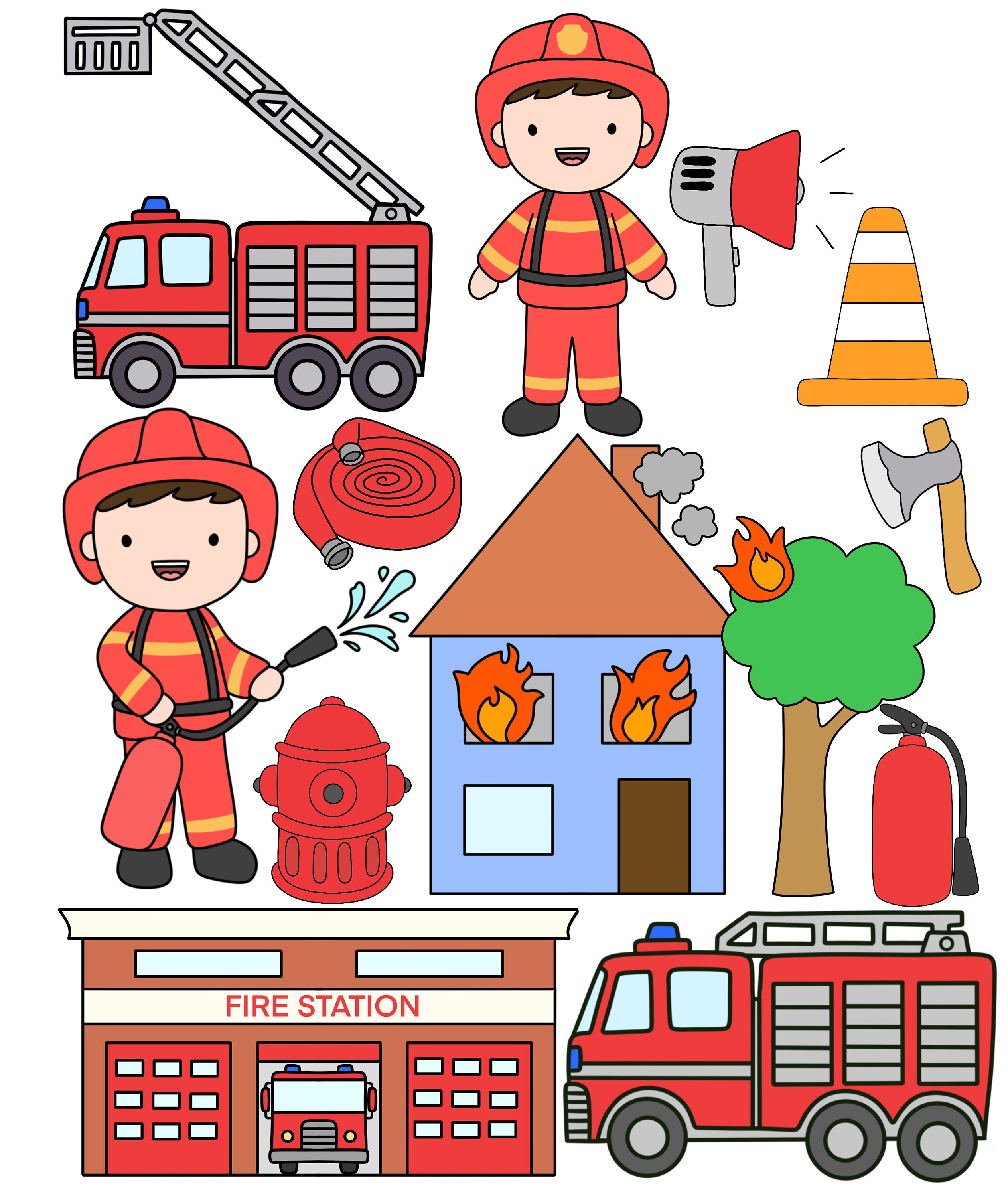 Firehouse Clip Art Cute Cute Fire Station Vector & Photo (Free Trial)