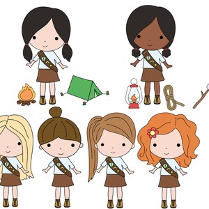 Girl Scout Clipart Brownie Girl Scout Clip Art Camping Trip Girl ...