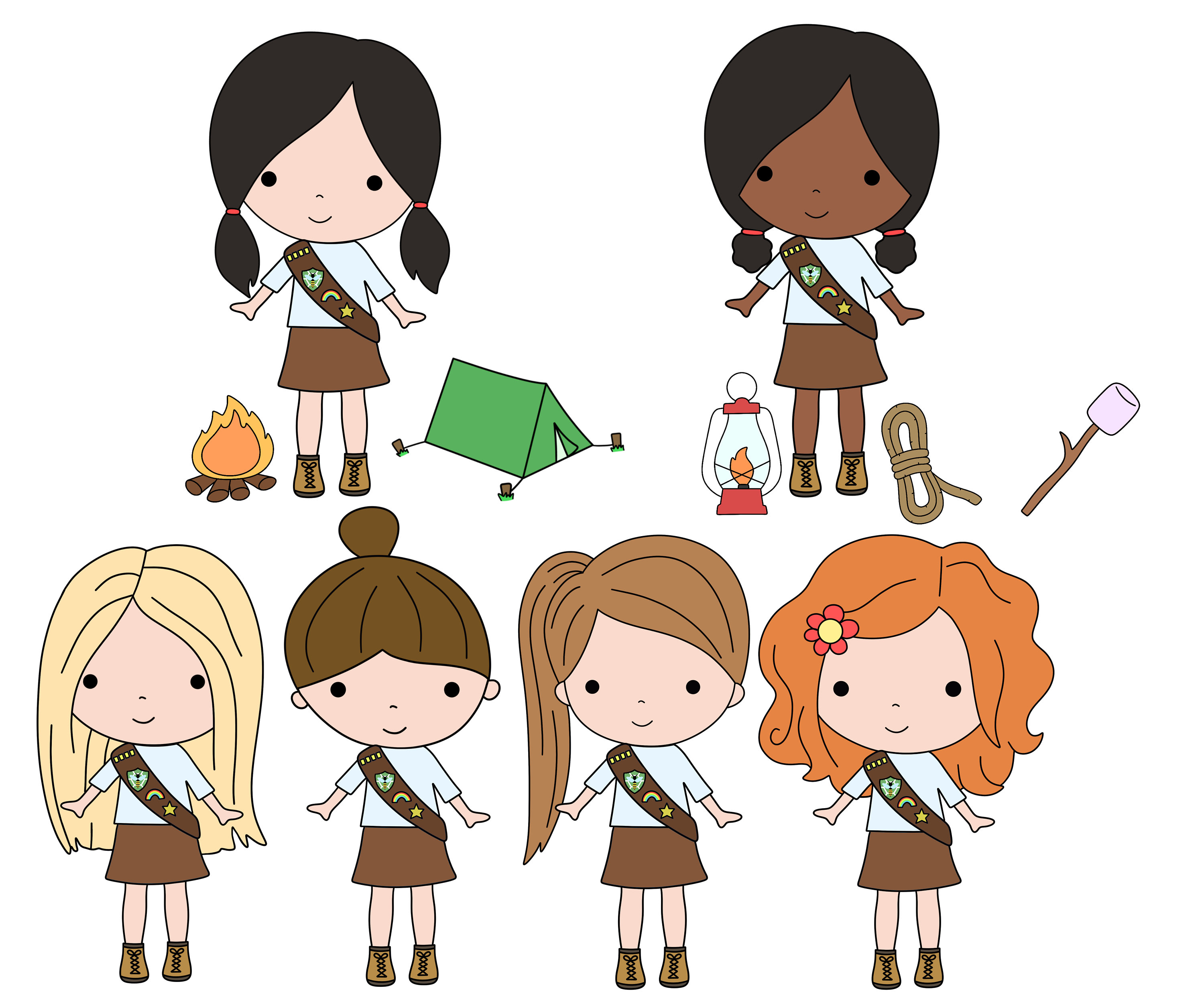 Girl Scout Brownies Clipart