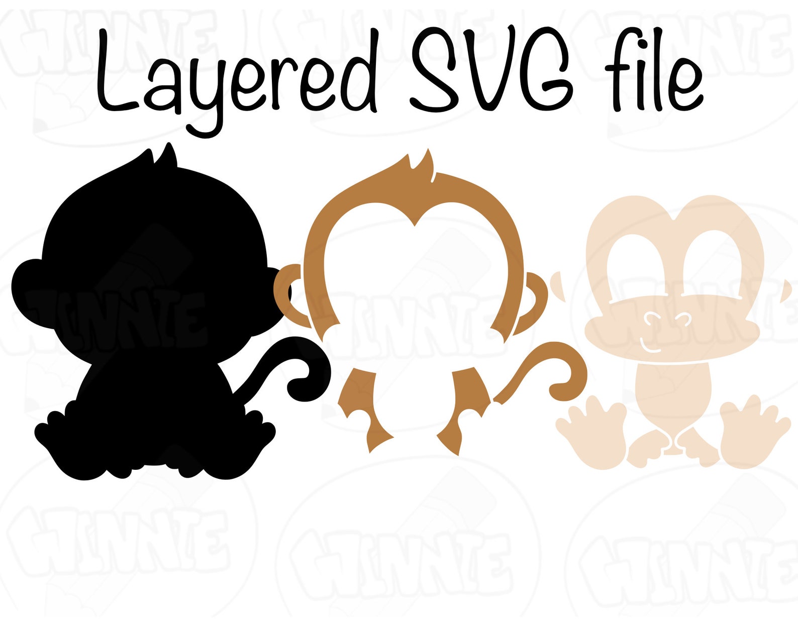 Cute Monkey Svg Clipart Monkey Clip Art Baby Safari Animal - Etsy Australia