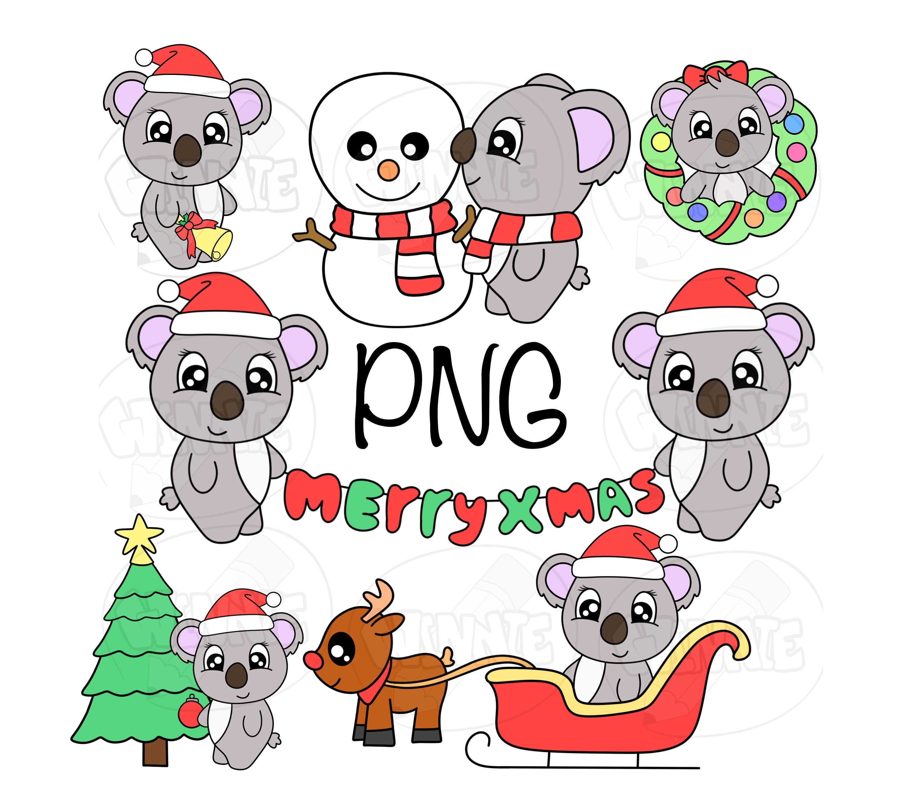 Christmas Koala Clipart