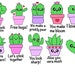 Cute Valentine Cactus Clipart Cactus Quotes Png Valentines Day Digital ...