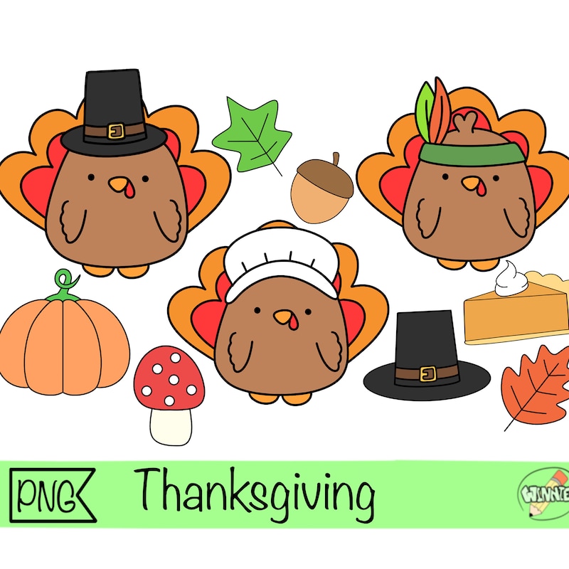 Cute Thanksgiving Clipart - Etsy