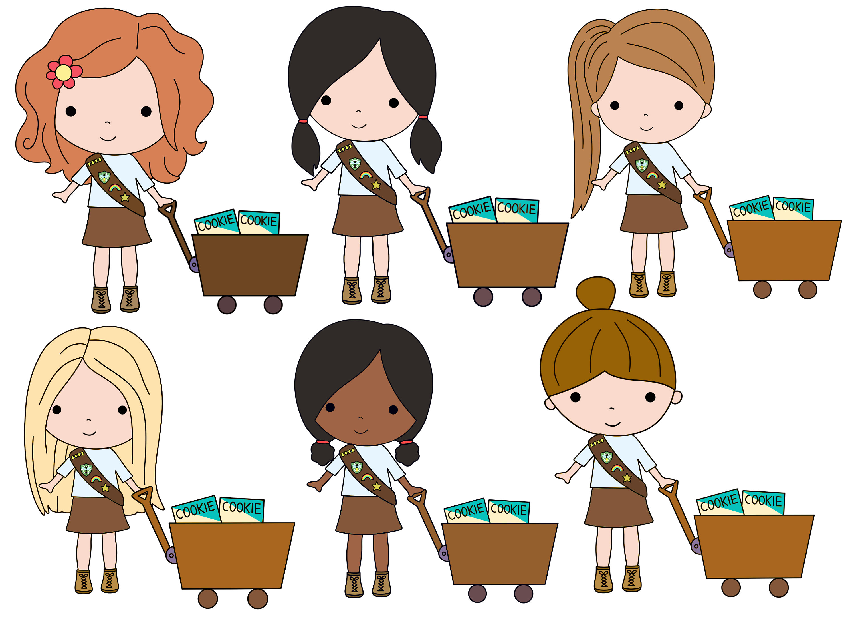 Girl Scout Clipart Brownie Girl Scout Clip Art Camping Trip Girl ...