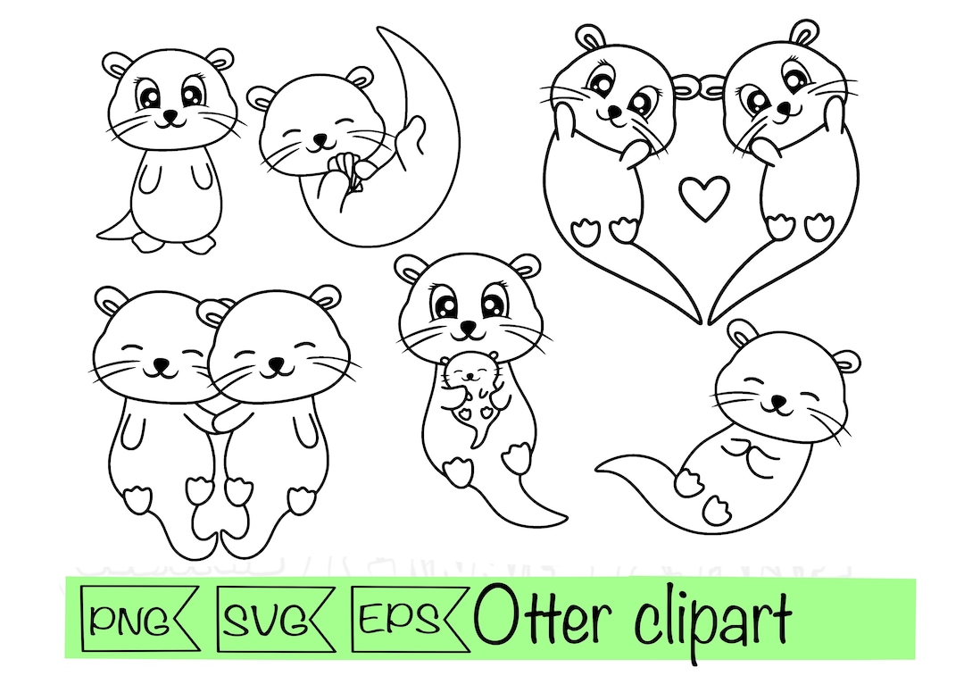 Cute Otter Svg Outline Otter SVG Cute Otter Cricut Cut Laser File Otter ...