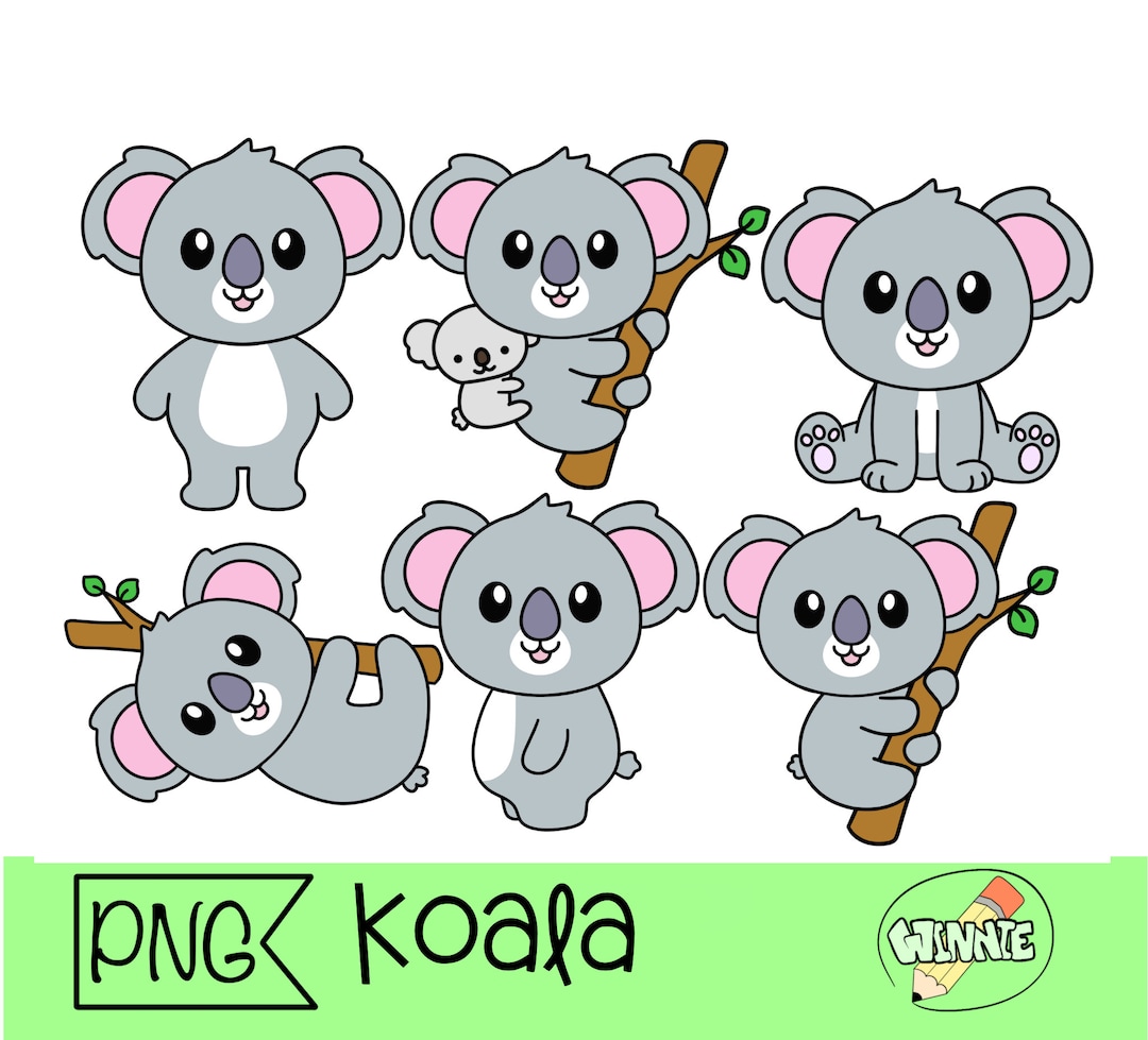 Koala Clipart Cute Koala Png Digital Sticker Printable Koala Bear ...