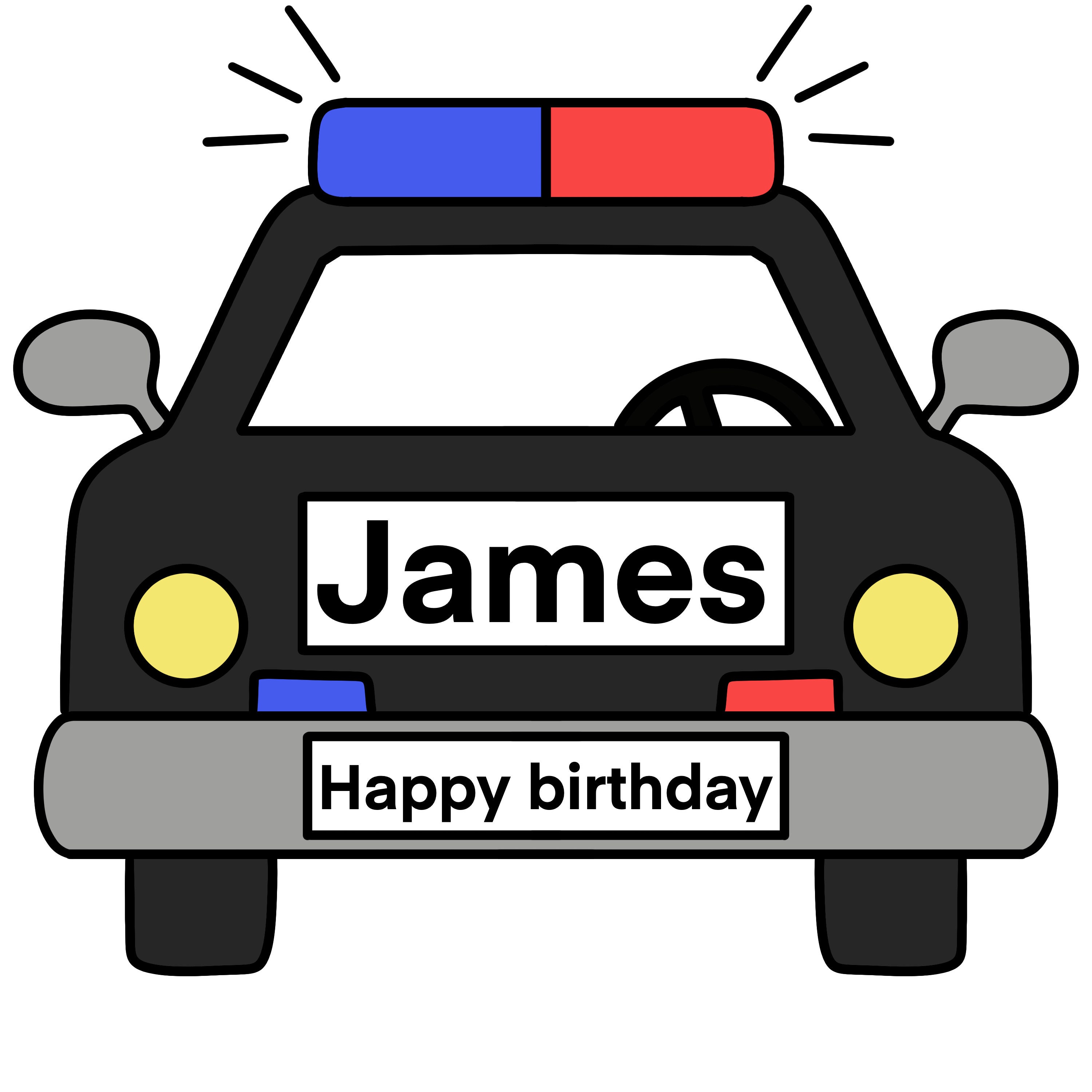 Police Car Svg Name Tag Police Car Vector Printable Police Cartoon ...
