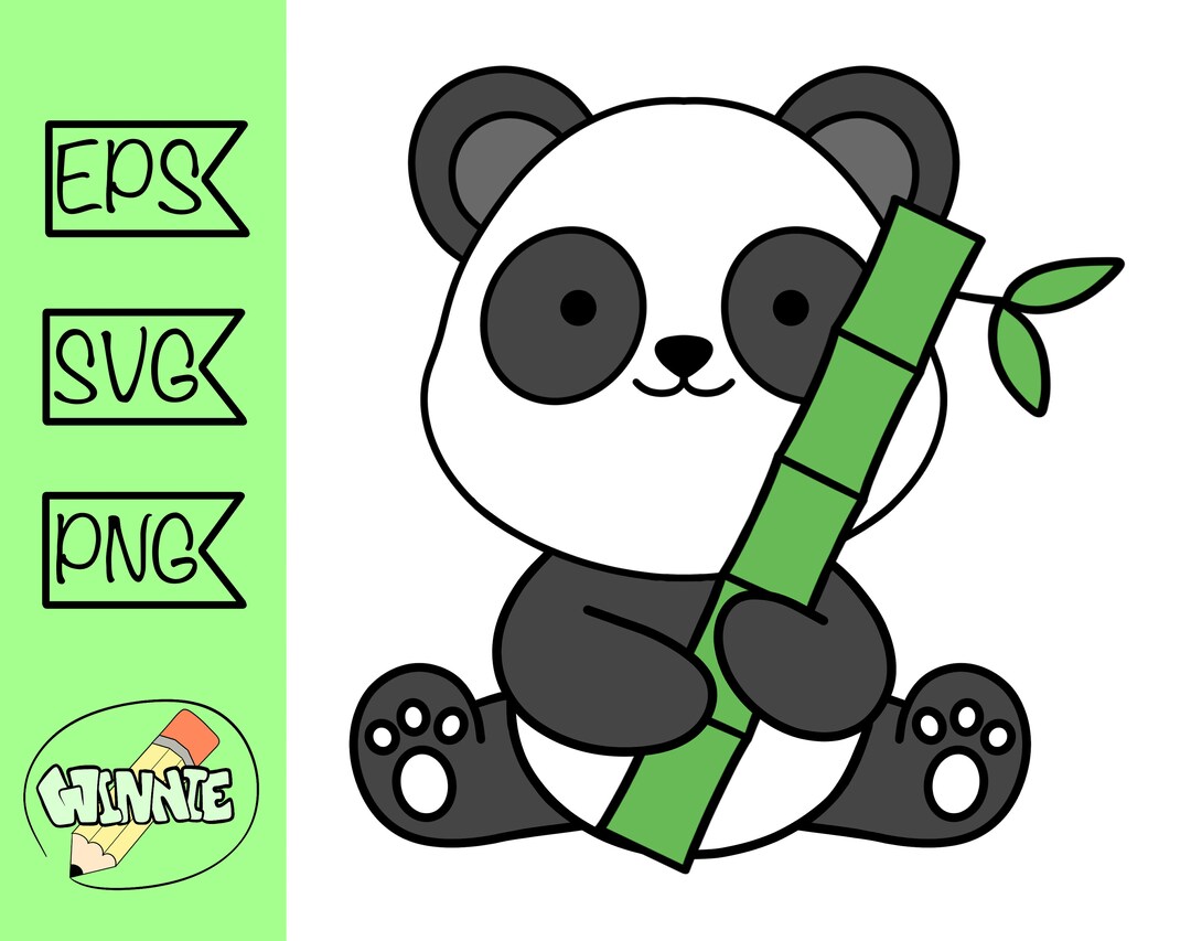 Panda Svg Cute Panda Bamboo Svg File Cricut Cut File Vector - Etsy