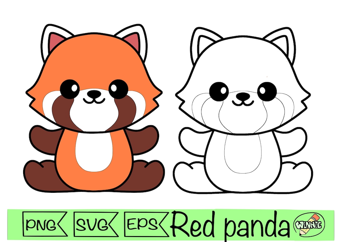 Red Panda Svg Cricut Laser Cut File Cute Red Panda Bear Clipart Digital ...