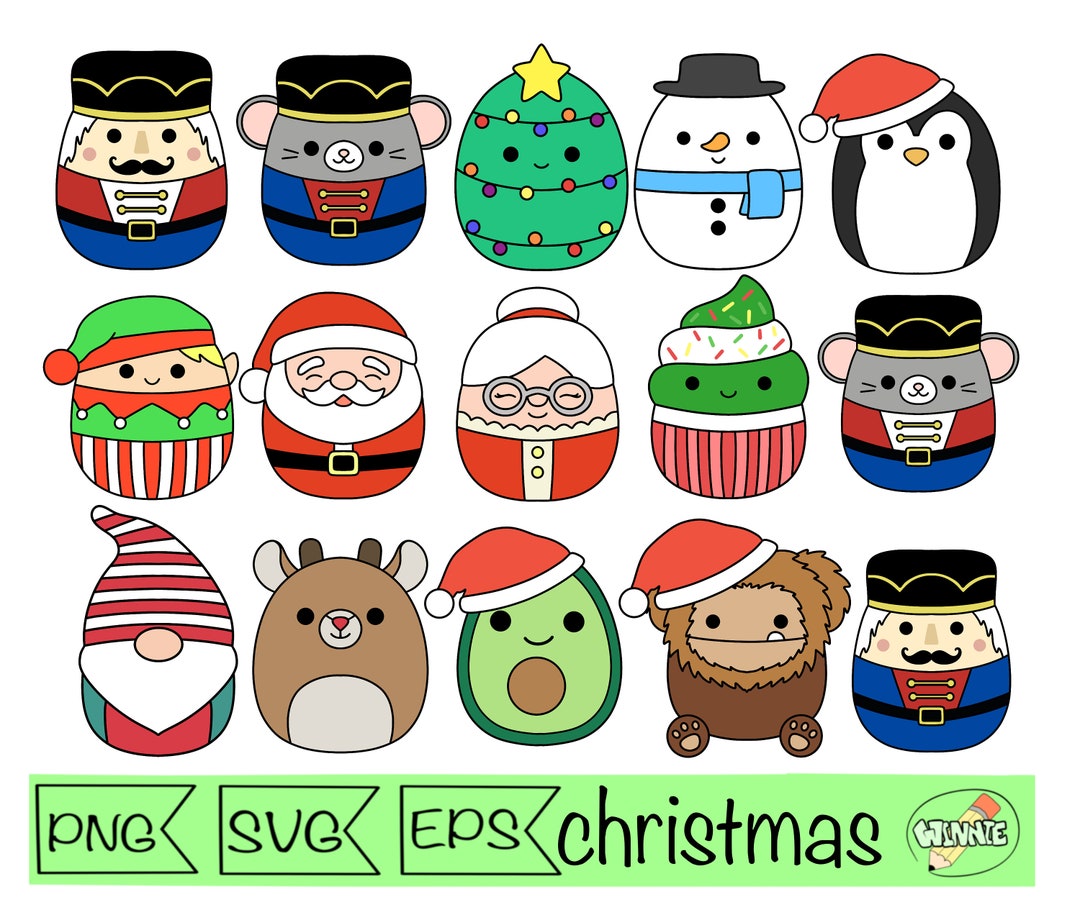 Squishmallow Christmas Svg Png Christmas Squishmallow Stickers Santa ...