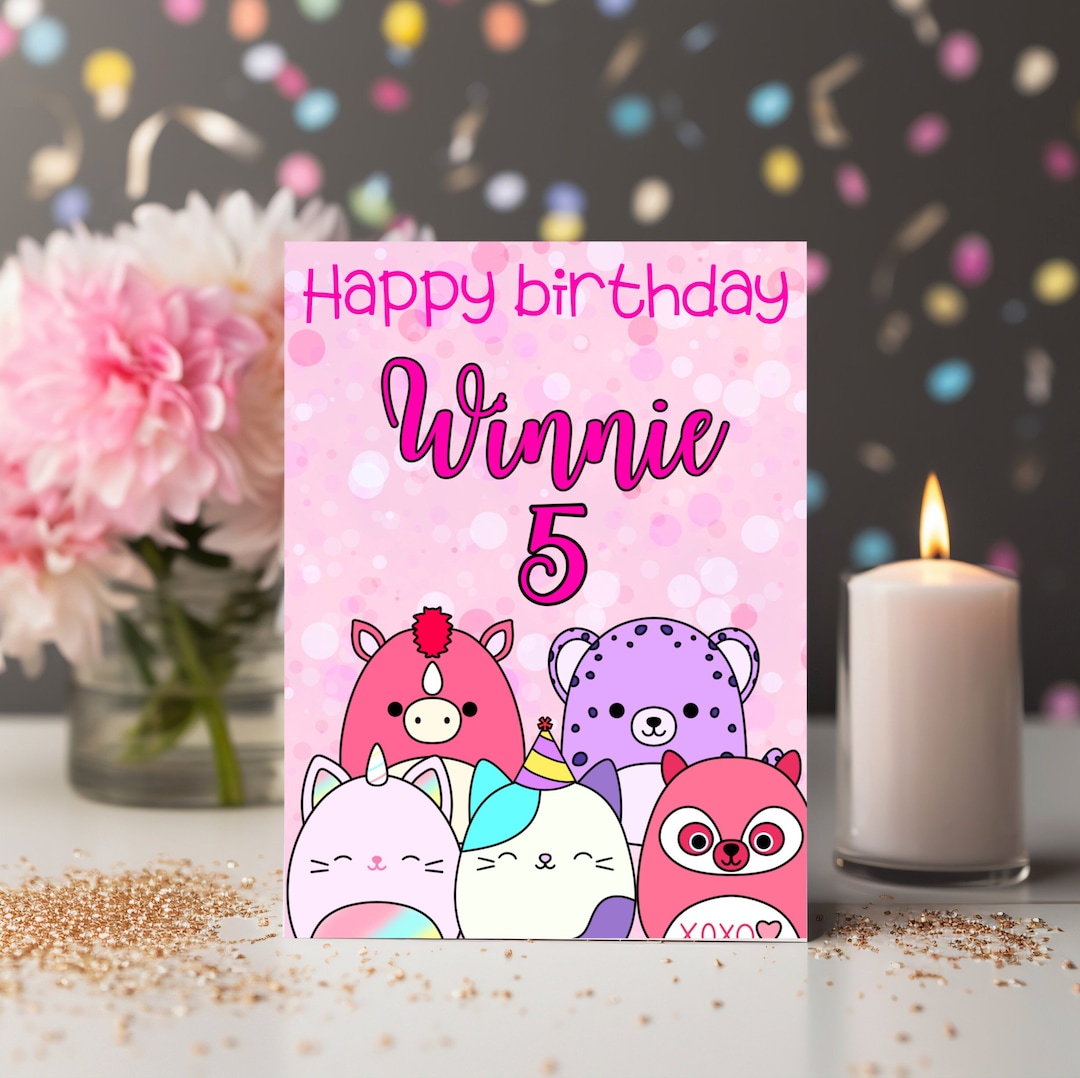 Squishmallow Birthday Png Party Invitation Custom Personalize ...