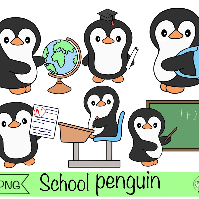 Penguin Clip Art - Etsy