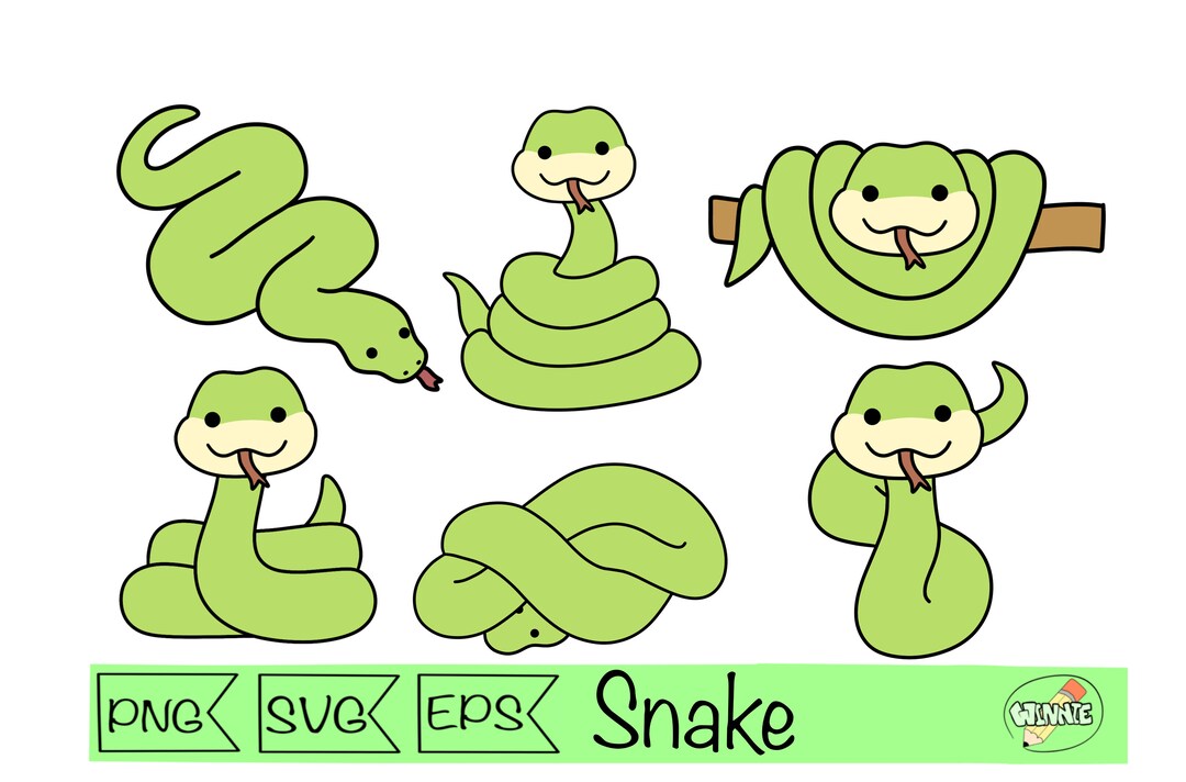 Snake Svg Clipart Vector Repile Png Digital Sticker Snake Png Kawaii ...
