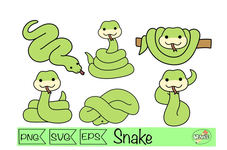 Serpiente svg clipart vector repile png pegatina digital - Etsy España