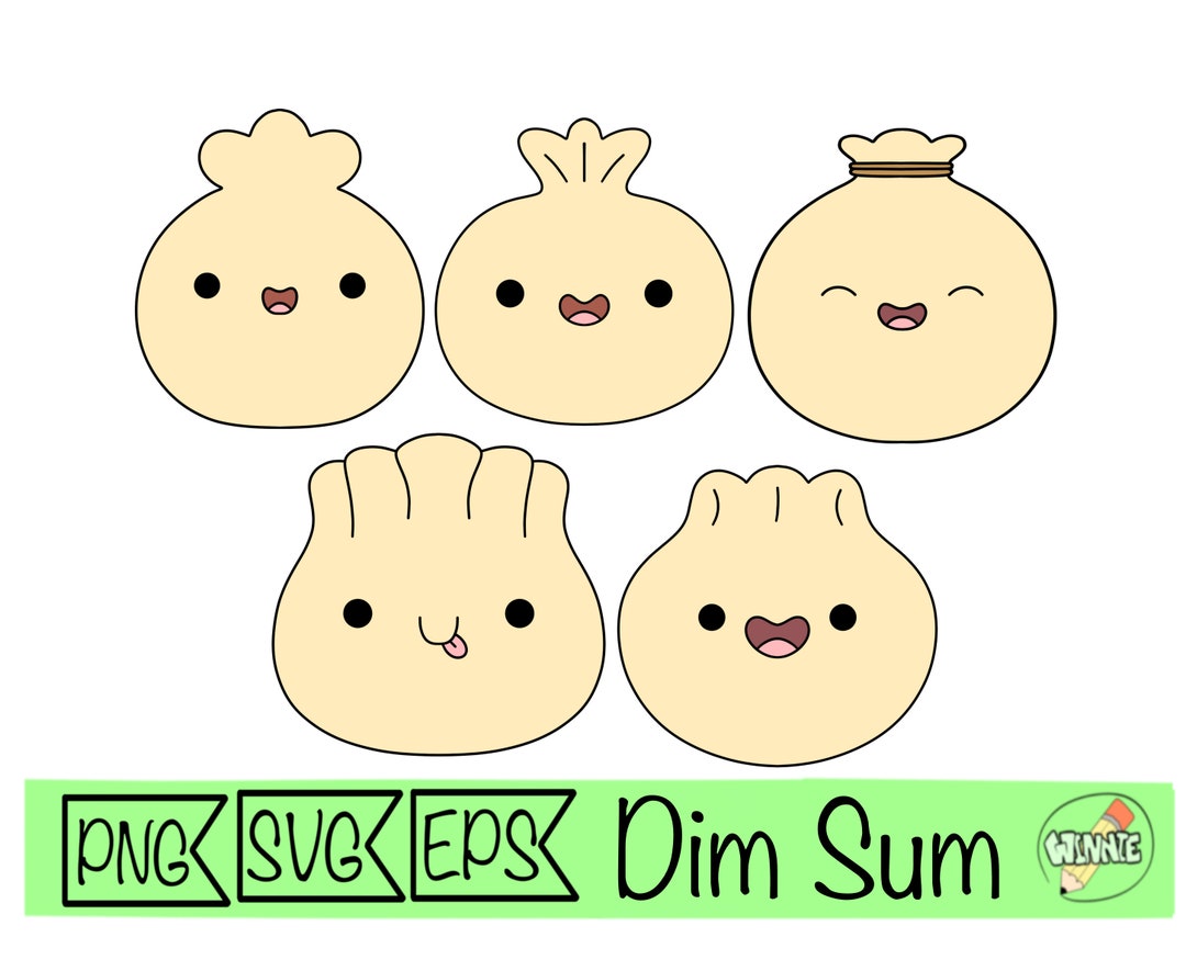 Dim Sum Svg Cute Clipart Dim Sum Dumpling Steam Basket Kawaii Food ...