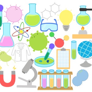 Kawaii Science Clipart Png Science Digital Sticker Cute Science ...