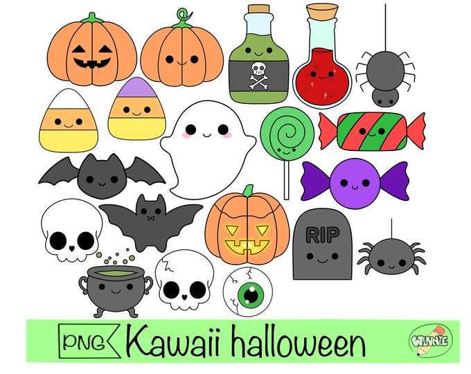 Kawaii Halloween Candy PNG Bundle - Etsy Canada