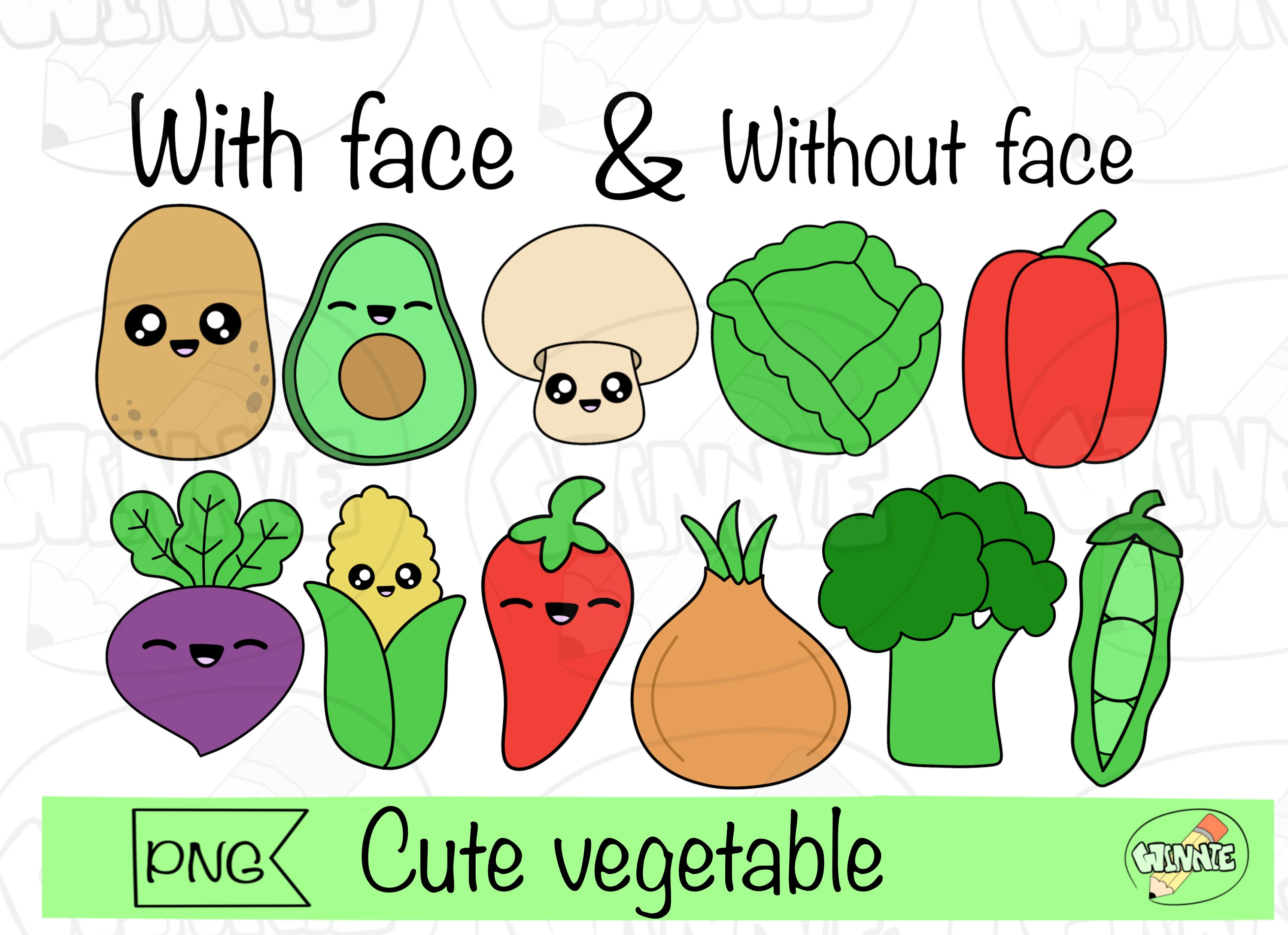Cute Veggies Png